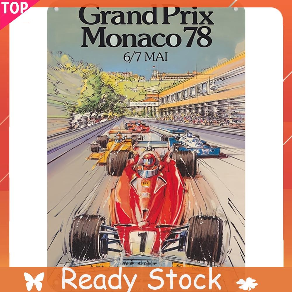 โลหะ Monaco Grand Prix Tin Sign ภาพวาดเหล็กสี่เหลี่ยม Wall Decor30x40 ...