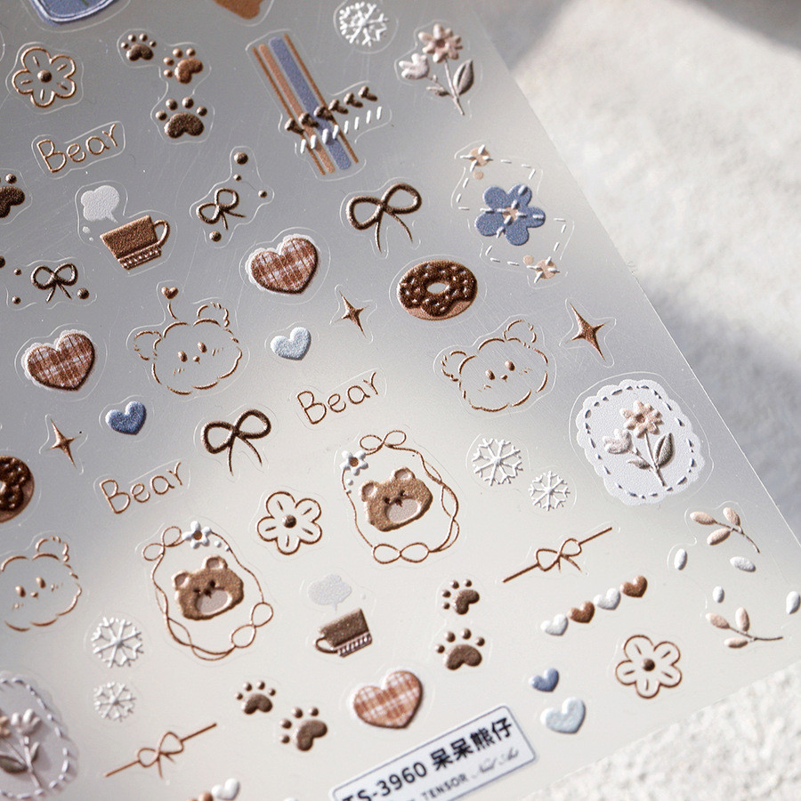 [Meow.sensei]magico Moji Tiesu การ์ตูนสติกเกอร์เล็บน่ารัก Pro สติกเกอร์ ...