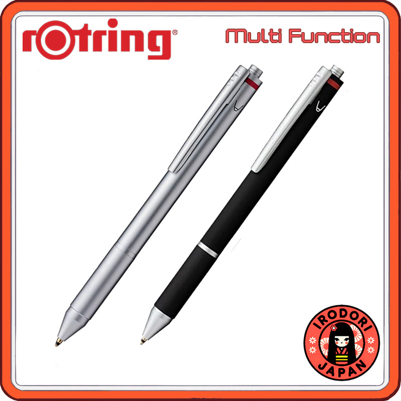 rOtring Trio Pen Multi-Function Silver & Black Knock Type Mechanical ...