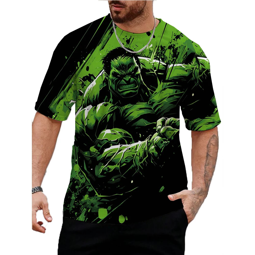 Marvel Hulk พิมพ์เสื้อยืดผู้ชายฤดูร้อนการ์ตูน Tops Tees ชายสบายๆสไตล์ ...