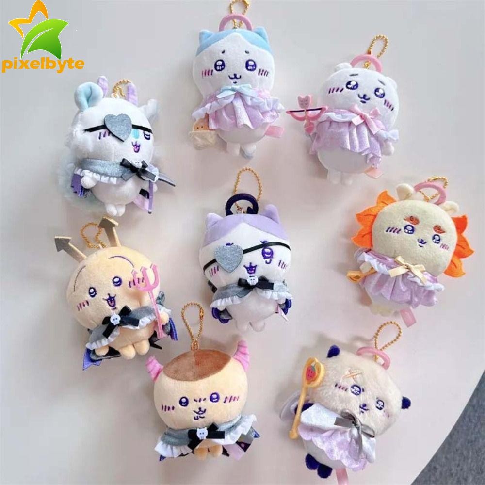 PIXELBYTE Chikawa ตุ๊กตาหมีหลอกตัวเอง, หมีหลอกตัวเอง Momonga Chiikawa Bear ตุ๊กตาพวงกุญแจ, พวง ...