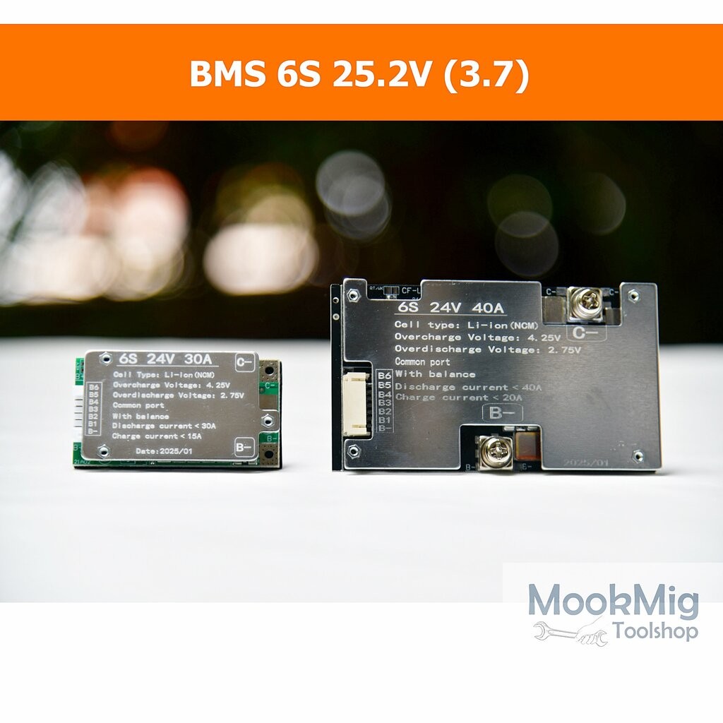 BMS 6S 25.2V (3.7) - 21.9V (3.2) มีให้เลือก ตัวเล็ก 30A ตัวใหญ่ 40A ...