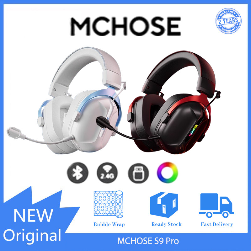 MCHOSE S9 Pro ชุดหูฟัง Tri-Mode Gaming Bluetooth คอมพิวเตอร์พร้อมไมโครโฟน USB7.1 ชุดหูฟังไร้สาย ...