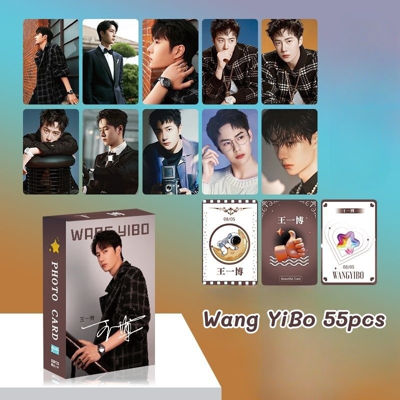 50-55pcs ละครจีน Actor Wang YiBo โฮโลแกรม Lomo การ์ด Jerry Tian Jiarui ...