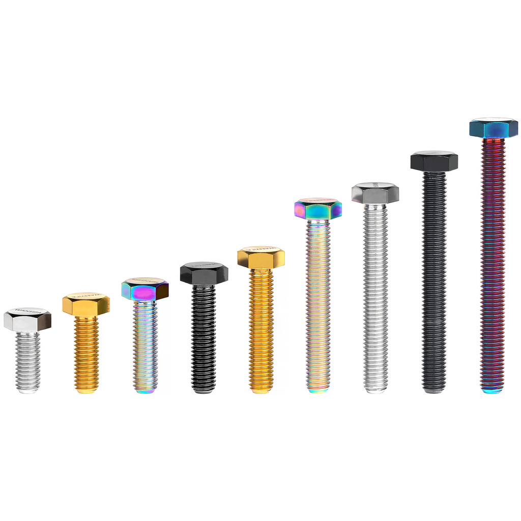 Wanyifa GR5 Titanium Bolt M6x10-60 มม.DIN933 หกเหลี่ยมหัวแบนสกรูเกลียวเต็มการปรับเปลี่ยนรถ ...