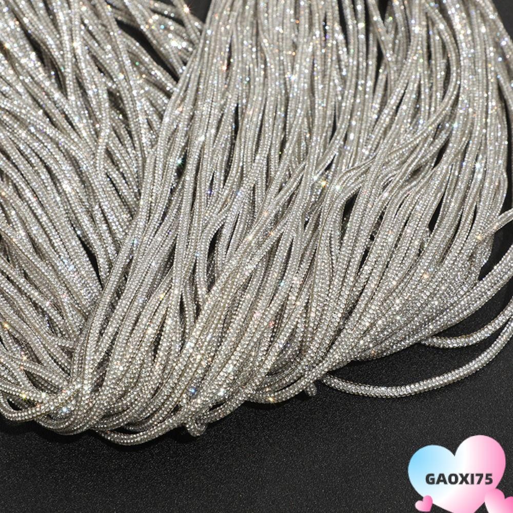Gaoxi75 2 หลา Rhinestones สายไฟกลม, Bling Shiny Drawstring, Universal ...
