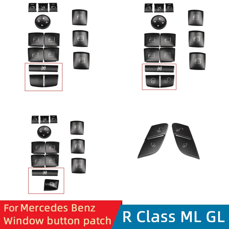รถหน้าต่างปุ่มลิฟท์ฝาครอบสติกเกอร์แผงสวิทช์จัดแต่งทรงผมสําหรับ Mercedes ...