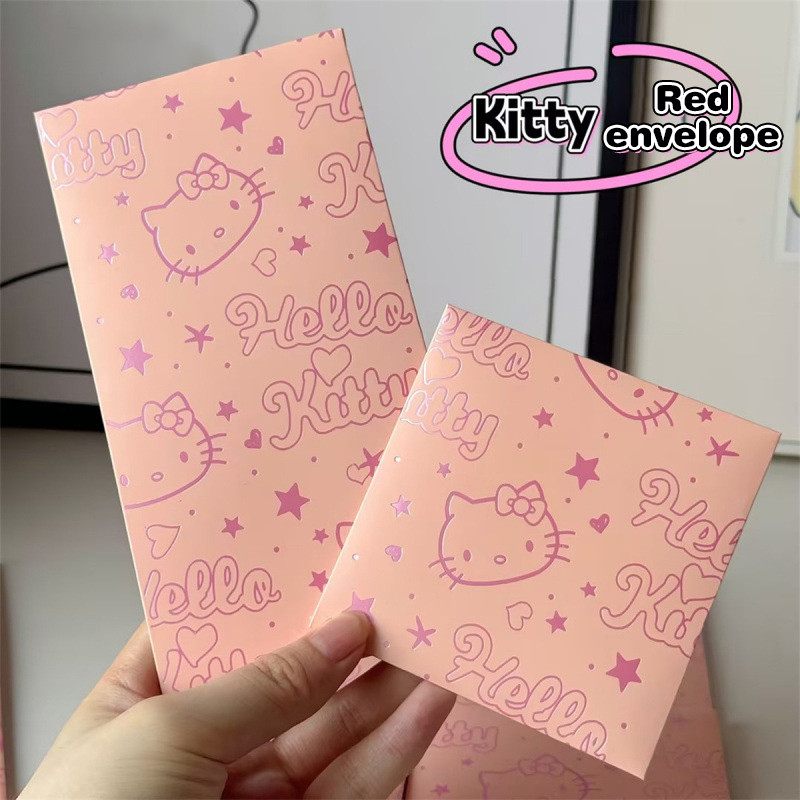 [ZXNZ] 10 ชิ้น Hello Kitty Red Packet Sanrio KT Cat ปีใหม่ซองจดหมายสีแดงเทศกาลฤดูใบไม้ผลิเด็ก ...