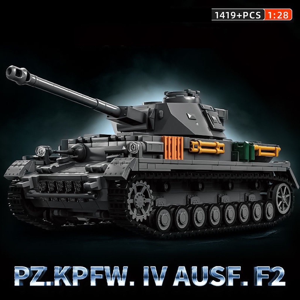 1419pcs MOC PZ.KPFW.IV Ausf.F2 Panzer ถังรุ่นของเล่น Building Block อิฐ ...