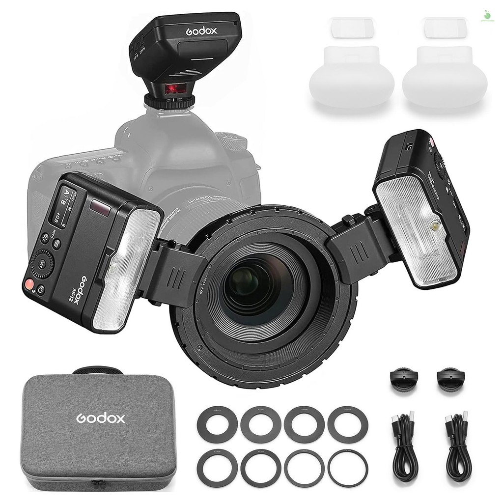 Godox MF12-DK1 Macro Flash Kit รวมถึง 2 x MF12 Off-Camera TTL Flash ...