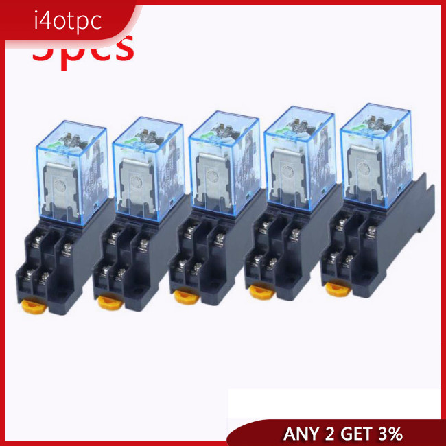 I4otpc 5 ชิ้น 12 โวลต์ 24 โวลต์ DC 110 โวลต์ 220 โวลต์ AC คอยล์รีเลย์ LY2NJ DPDT 8 ขา HH62P JQX ...
