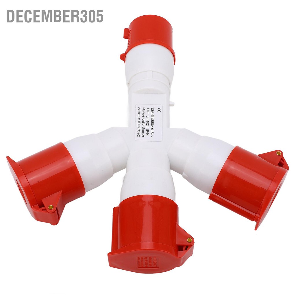 December305 Industrial Plug IP44 Waterproof 1 in 3 Out 4 Pin Multi ...