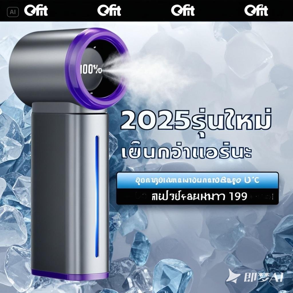 Qfit GF04 พัดลมพกพา199 พัดลมมือถือแบบสเปรย์ พัดลมมือถือ จอแสดงผล LED ...