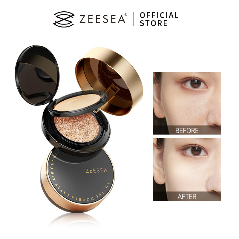 ZEESEA cushion 2-in-1 Pressed Powder Oil Control Smooth Coverage Long-lasting Waterproof Air ...