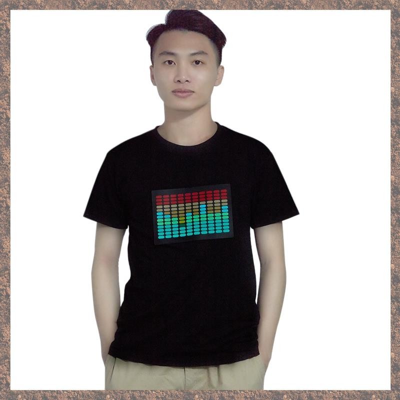 [CVD] Men Sound Activated Led เสื้อยืด Light Up กระพริบ Rock Disco ...