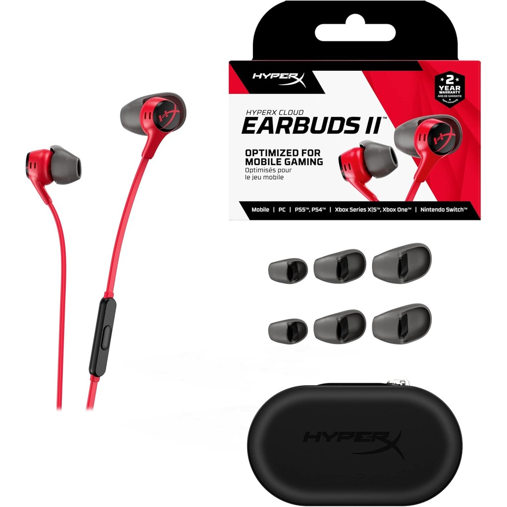 Hyperx Cloud Earbuds II 2 หูฟังสําหรับเล่นเกมพร้อมไมโครโฟน Immersive ...