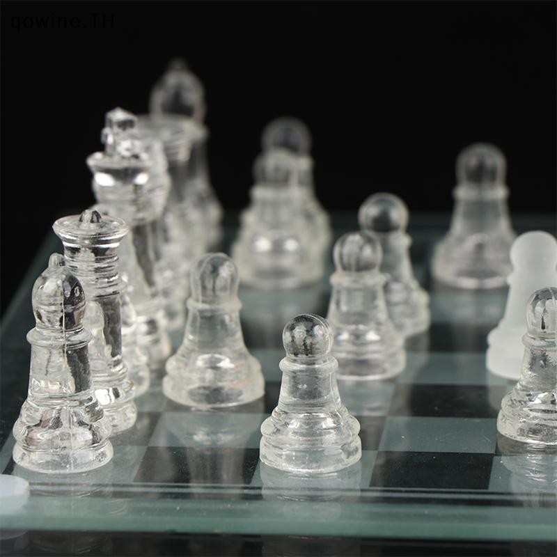 [qowine] 1set Craft Crystal Glass Chess Set กระดานหมากรุกอะคริลิค เกม ...