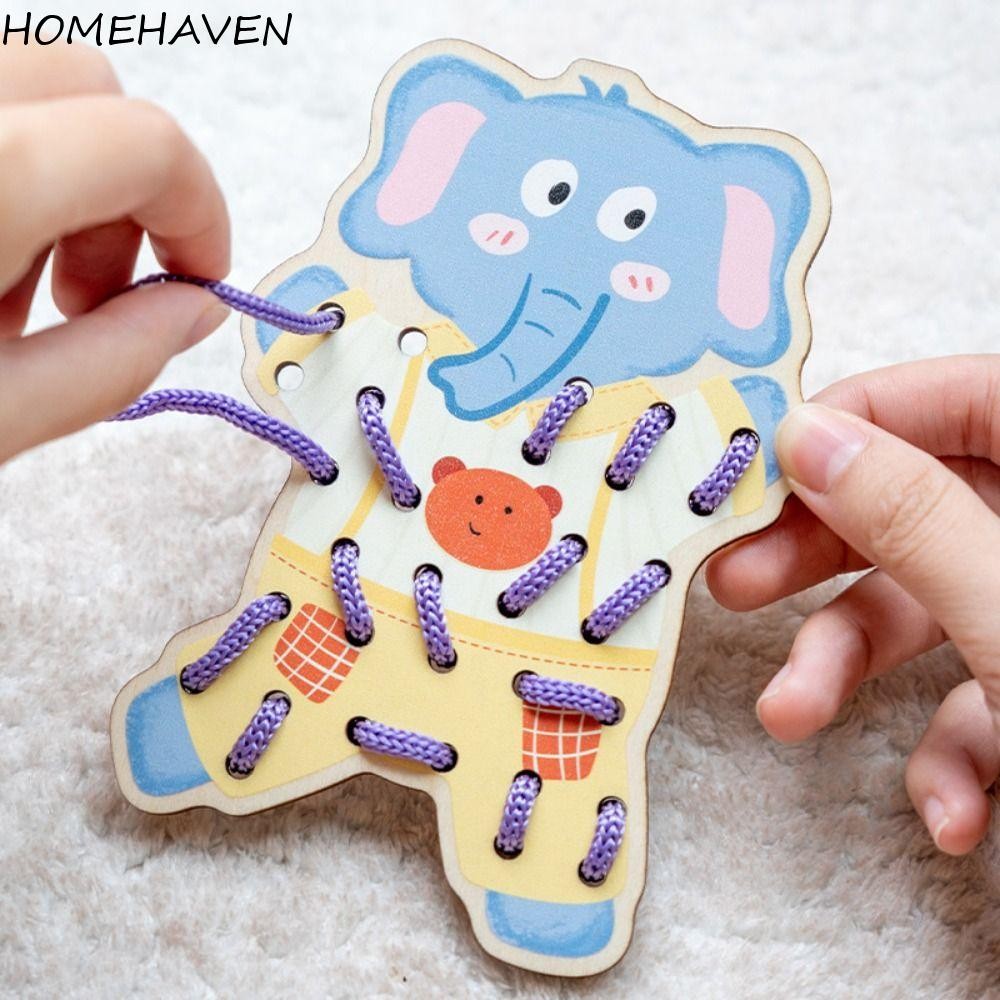 Homehaven Animals threading Lacing Game, Montessori การศึกษาไม้ Lacing ...