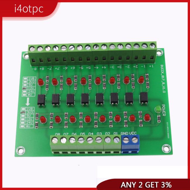I4otpc 8-Channel DST-1R8P-N 24V ถึง 5V 8 Channel Optocoupler บอร์ดแยก Plc ระดับสัญญาณแรงดันไฟฟ้า ...