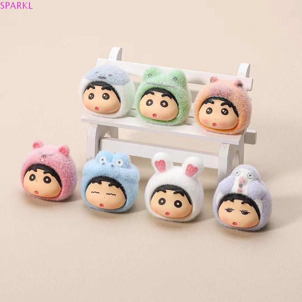 SPARKLENOVA 7pcs Shin Chan การ์ตูนรุ่น,เรซิ่น Nohara Shinnosuke Crayon ...