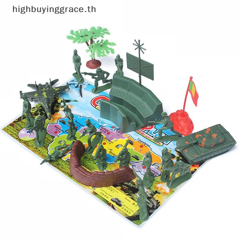 HGTH 21 ชิ้นพลาสติกรุ่น 5 ซม.ทหารตัวเลขการกระทําทหารกองทัพทรายตารางของ ...