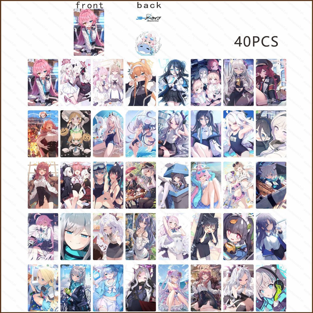 ST3 40 ชิ้น/เซ็ต Blue Archive เลเซอร์คอลเลกชันเกมอุปกรณ์ต่อพ่วงของขวัญนักเรียน lomo การ์ดของขวัญ ...