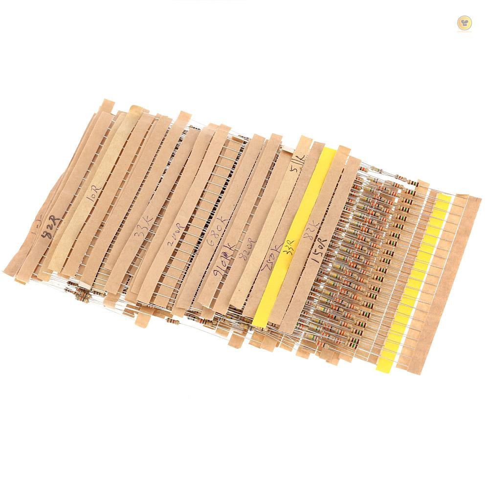 860pcs 1 ohm-1M ohm 1/4W ตัวต้านทานฟิล์มคาร์บอน Assortment Kit ชุด 43 ...