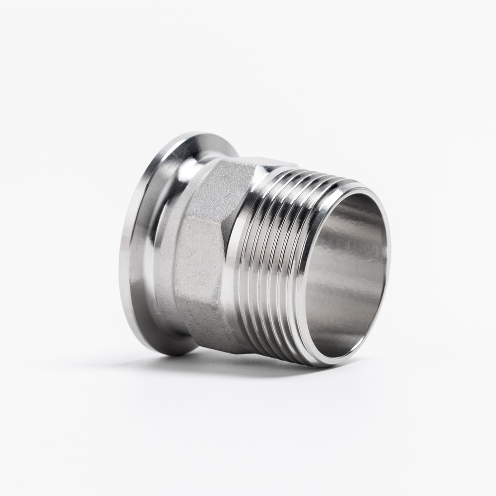 DN80, DN100 BSPT ชาย 304 สแตนเลส Hex สุขาภิบาล Ferrule Connector ท่อ ...