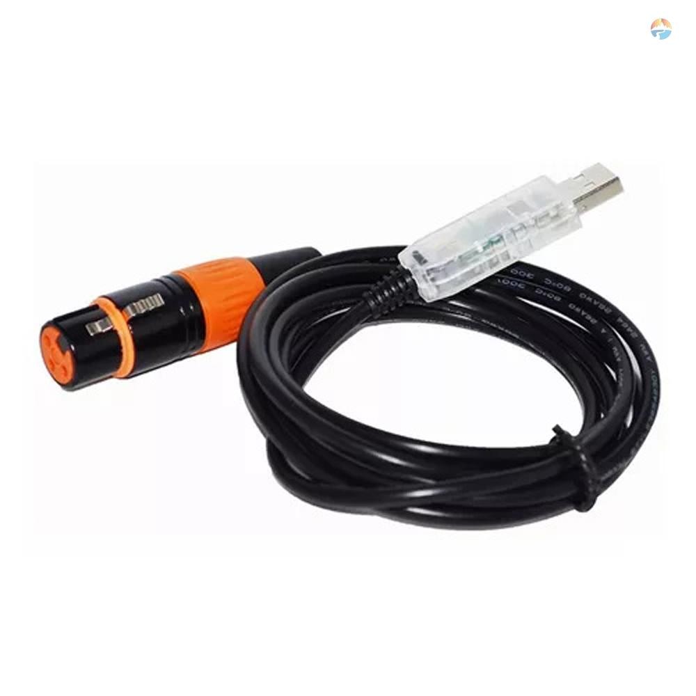 USB Male to XLR 3 Pin Female Adapter Cable USB DMX512 Interface Adapter ...