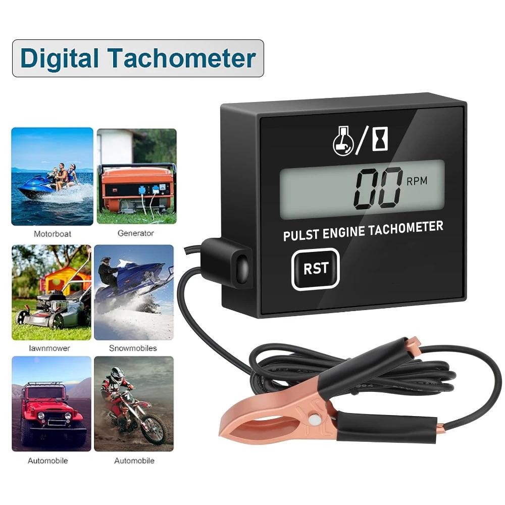Digital Chainsaw Tachometer รถจักรยานยนต์ Tach Gauge Pulse Speedometer ...