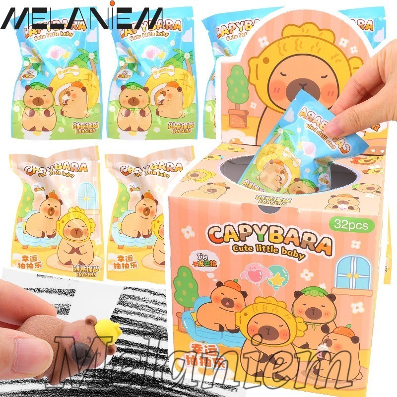 Capybara Stationery Series Blind Box - Mini Cute Capybara Eraser Doll ...