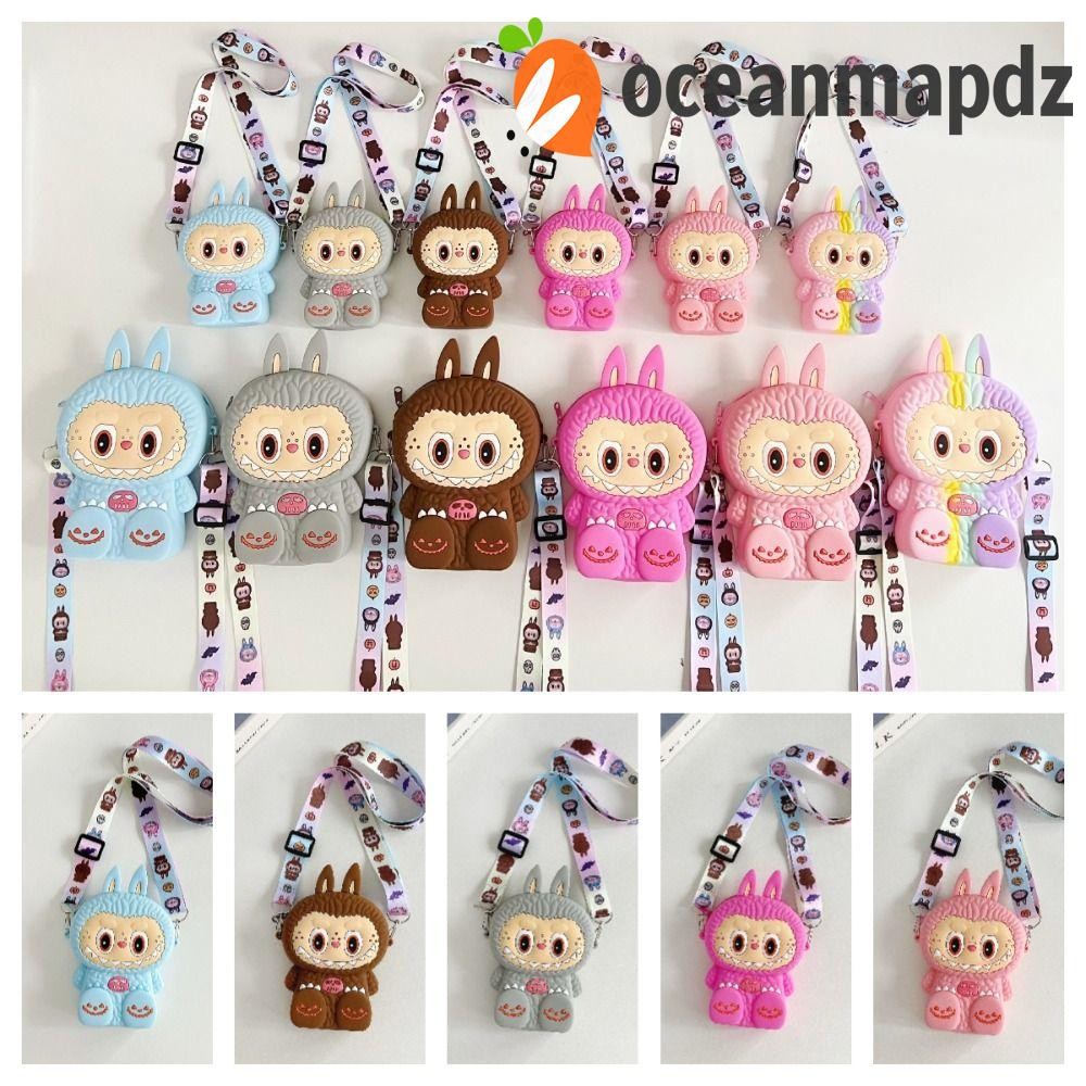 Oceanmapdz Labubu กระเป๋าสะพายข้าง,ของเล่นนุ่มกระเป๋าสะพายซิลิโคน,สร้างสรรค์น่ารัก 3Dตลก ...