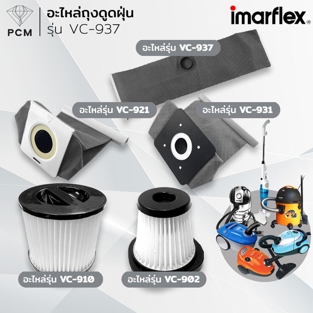 IMARFLEX (PCM) อะไหล่ถุงกรองฝุ่น อะไหล่กรวยกรองฝุ่น ฟิลเตอร์ Filter เครื่องดูดฝุ่น รุ่น VC-921 ...