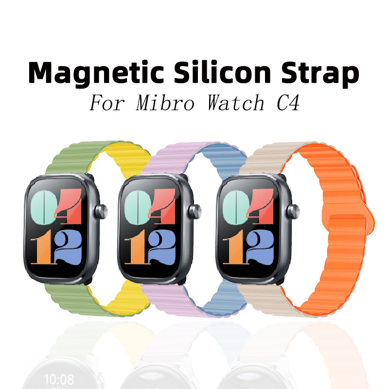 สําหรับ Mibro Watch C4 Strap Magnetic Silicone WatchStrap | Shopee Thailand