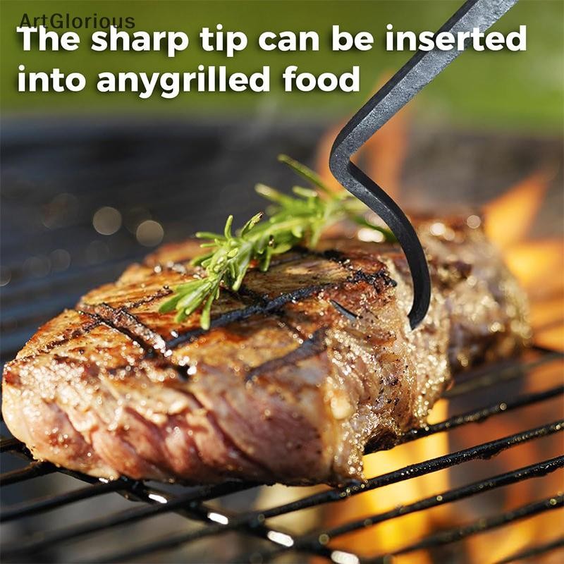 Art BBQ Food Flipper แบบพกพาสเต็ก Flip-Over Meat Hook สามารถ Hung ...