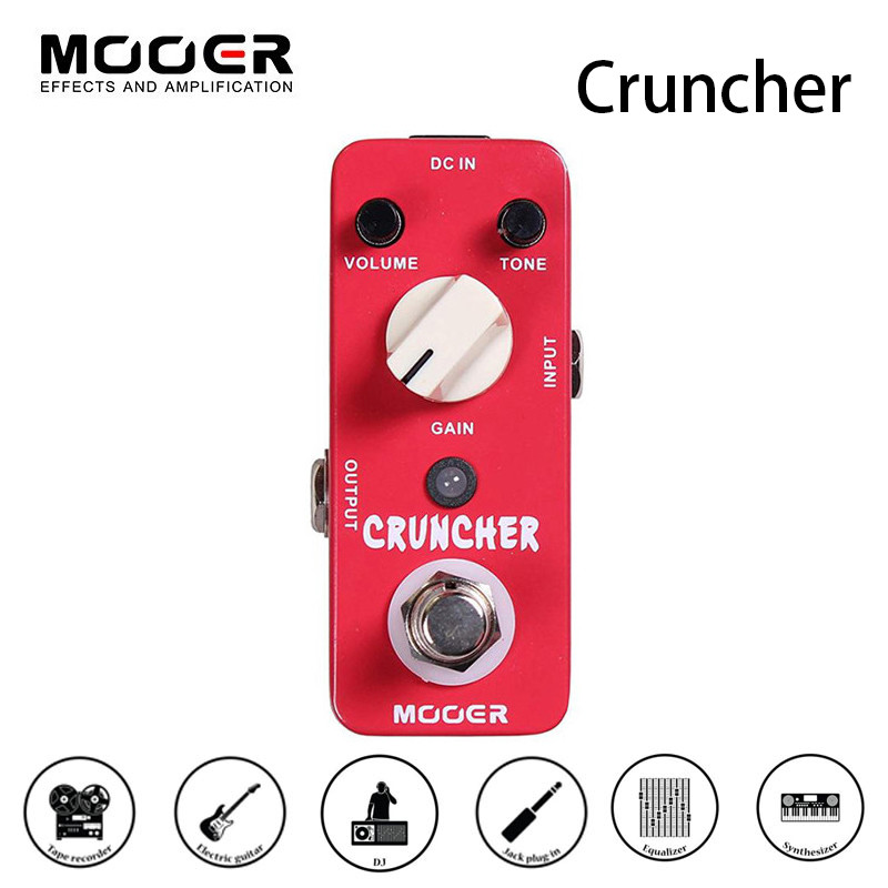 Mooer Cruncher กีตาร์เหยียบสูง Gain Distortion กีตาร์ True Bypass Full ...