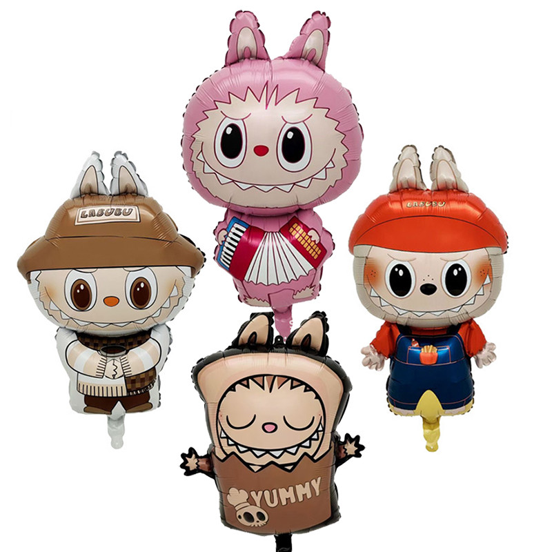 การ์ตูนใหม่ Labubu บอลลูนอลูมิเนียมฟิล์ม Toast หีบเพลง French Fries ...