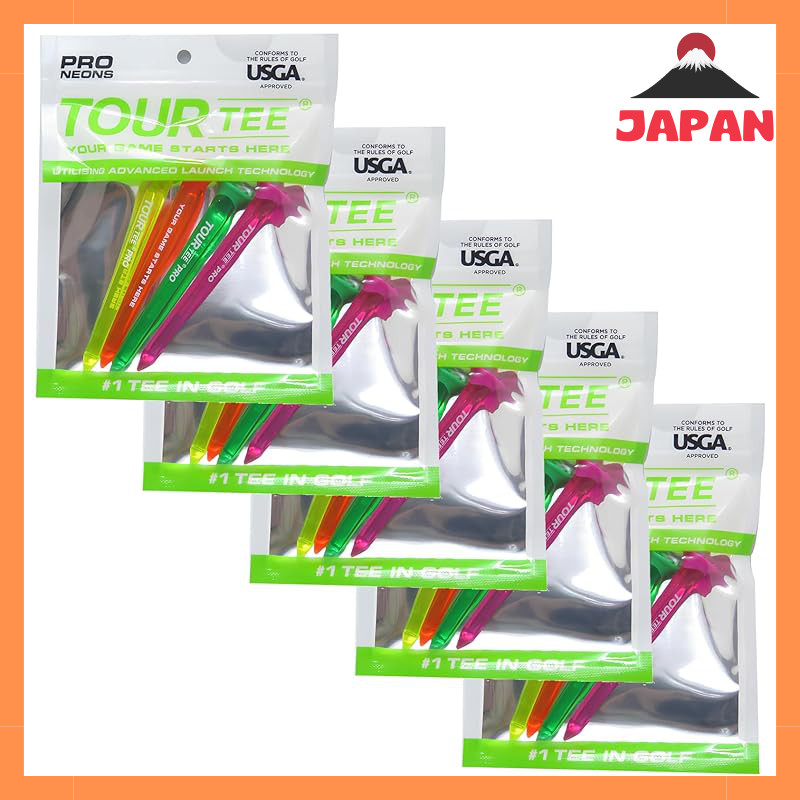 [ชุด 5 แพ็ค] TOUR TEE PRO NEONS T-489 (590) 4 ชิ้น, USGA & R&A Rules ...