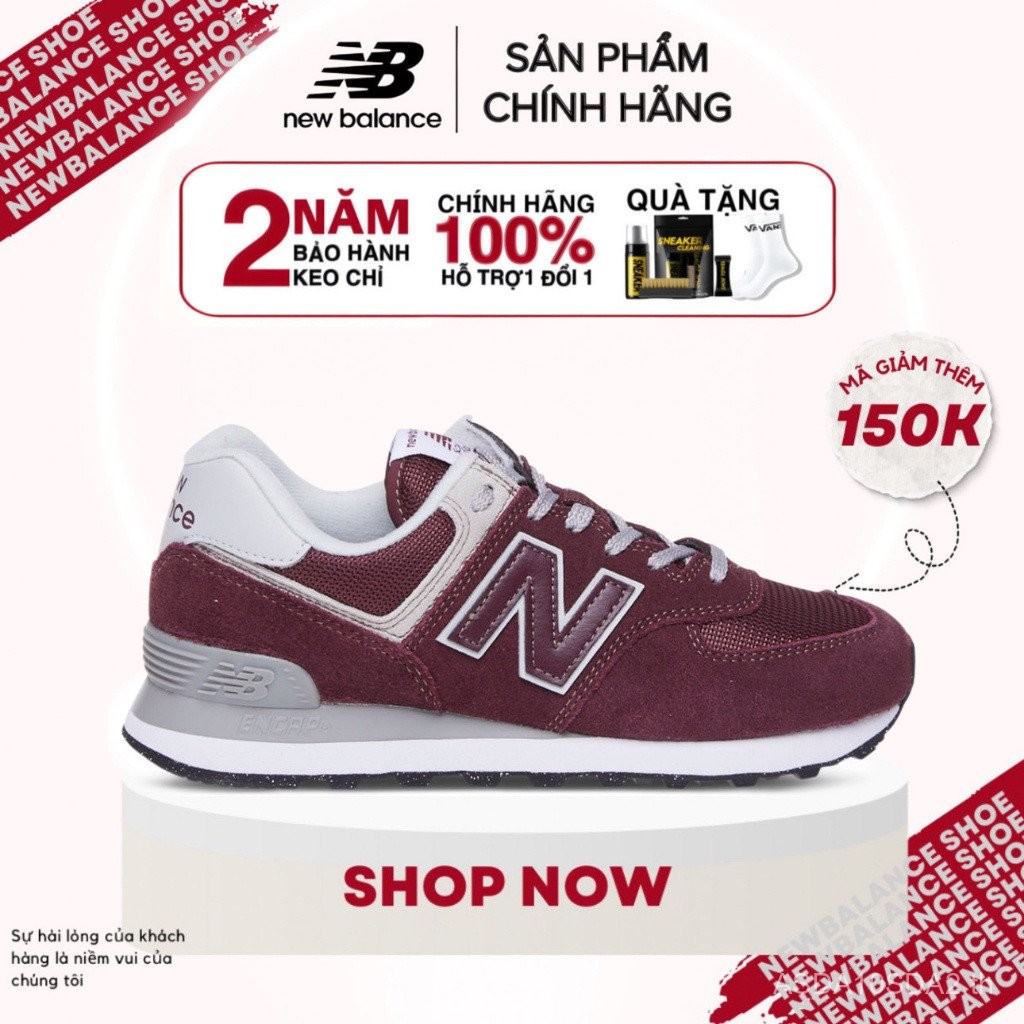 Newbalance 574คลาสสิกพลัมสีแดงรองเท้าของแท้ (ชายและหญิง) layh | Shopee ...
