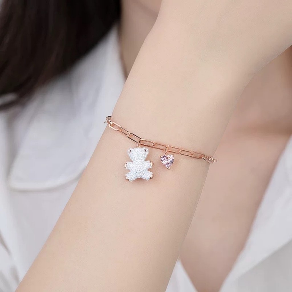 แบรนด์แท้ Swarovsk กำไล แท้ กำไลข้อมือ สร้อยข้อมือ Teddy Bear Bracelet ...