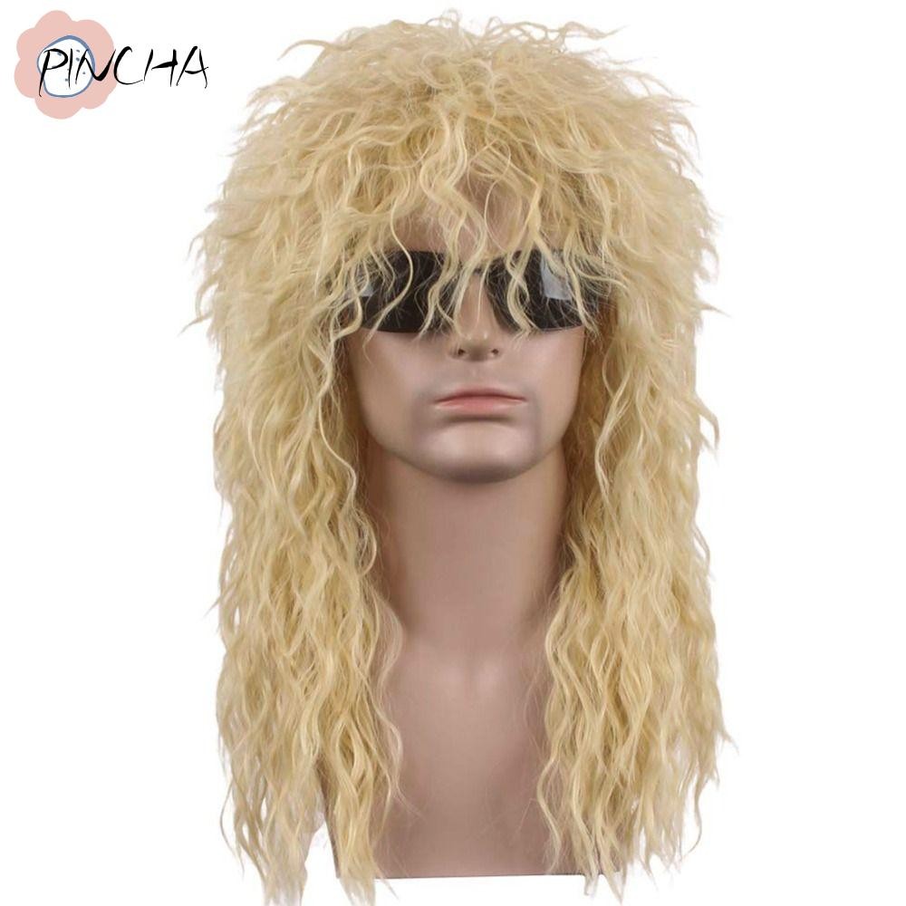 Pincha 70s 80s Rockstar วิกผม, Fluffy Punk ฮาโลวีนคอสเพลย์วิกผม ...