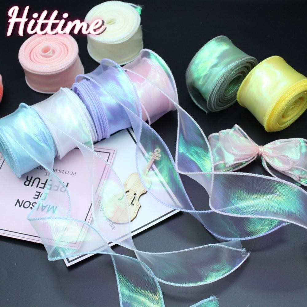 Hittime 10 เมตร/ม้วน Organza เส้นด้ายริบบิ้นดอกไม้วัสดุบรรจุภัณฑ์ดอกไม้ Florist ห่ออุปกรณ์เส้น ...
