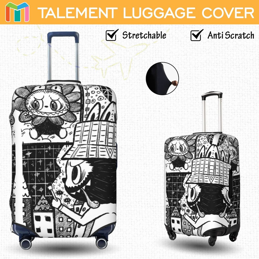 ลาบูบ ผ้าคลุมกระเป๋าเดินทาง ผ้าสแปนเด็กซ์ แบบยืดหยุ่น ยืดหยุ่น Labubu ...