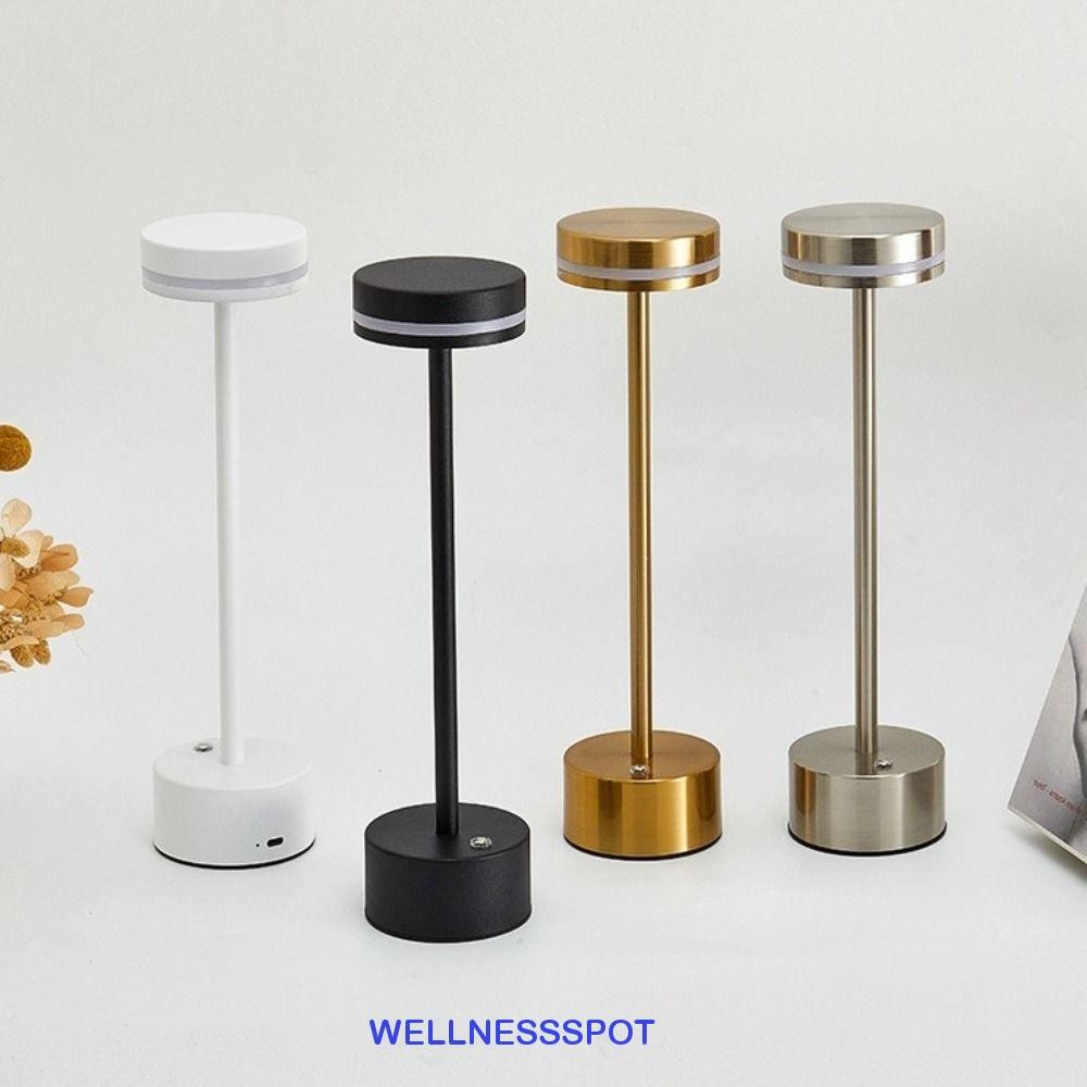Wellnessspot ไฟกลางคืน, สวิตช์สัมผัสไร้สายโคมไฟตั้งโต๊ะ LED, ชาร์จ USB แบบพกพา 3 สีหรี่แสงได้ ...