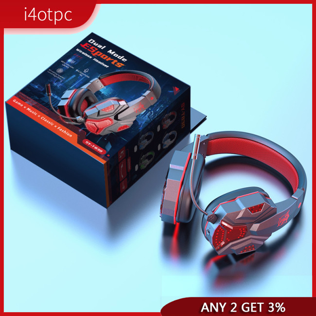 I4otpc Sy-t830 ชุดหูฟังที่รองรับบลูทูธไร้สายความหน่วงต่ําไมโครโฟนในตัวหูฟังสําหรับเล่นเกม E ...