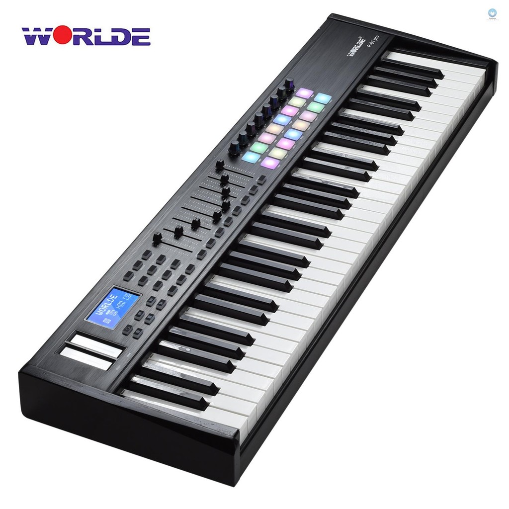 WORLDE 8 Sliders จอแสดงผล 61 Usb Midi 61 คีย์ Usb Pads 8 Live P-61 16 ...