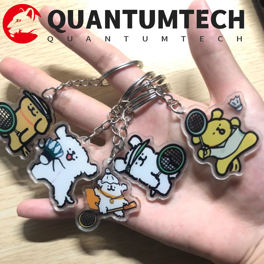QUANTUMTECH พวงกุญแจแบดมินตัน,กระเป๋าอะคริลิค Charm Line พวงกุญแจลูกสุนัข,แฟชั่น Kawaii การ์ตูน ...