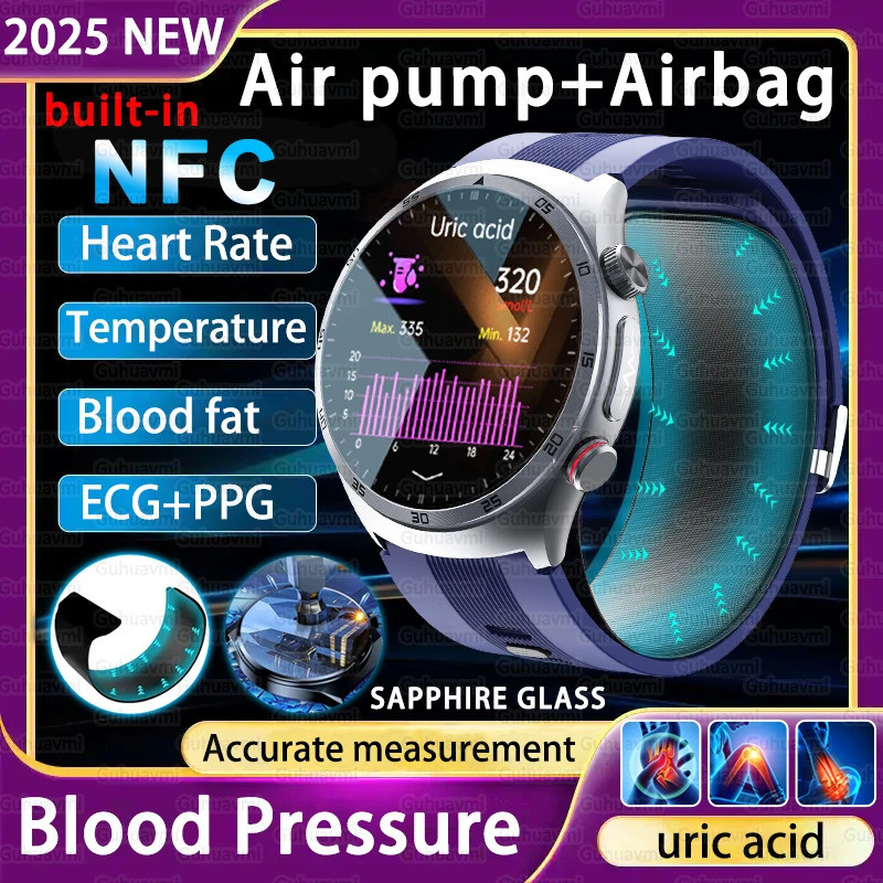 2025ใหม่ปั๊มลมถุงลมนิรภัย Precision uric Acid วัดสุขภาพสมาร์ทนาฬิกา ...