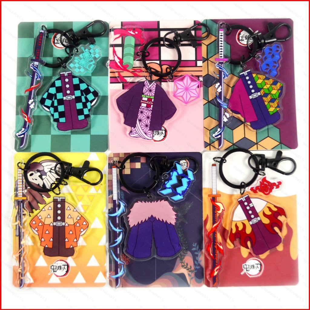 SQ1 Demon Slayer อะคริลิค Keychian Corps Kisatsutai ชุดรูปแบบ Key Chain ...