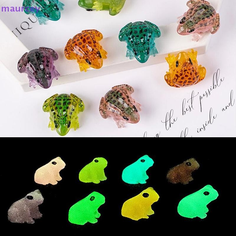 Maurcey 5 ชิ้น/ล็อต Luminous Frog Figurines ภูมิทัศน์ของขวัญเรซิ่น ...